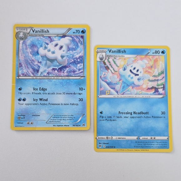 Pokemon | Toys | Pokemon Vanillish Cards Blue And Yellow | Poshmark